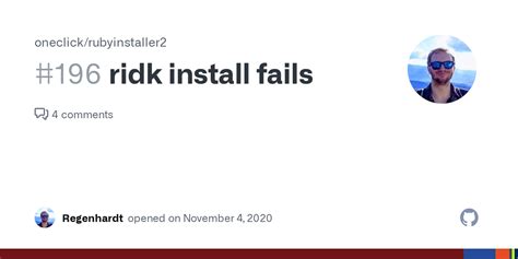 Ridk Install Fails · Issue 196 · Oneclickrubyinstaller2 · Github
