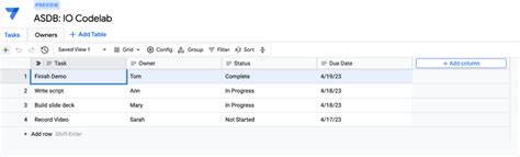 Build A No Code App Using The Native AppSheet Database Google Codelabs