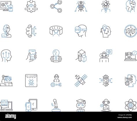 Content Marketing Line Icons Collection Strategy Blogging Infographics Seo Branding Social