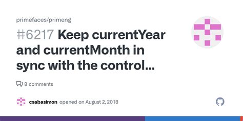 Keep Currentyear And Currentmonth In Sync With The Control Value