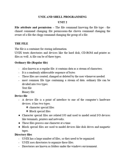 Unit 2 Unix Pdf Directory Computing Computer File