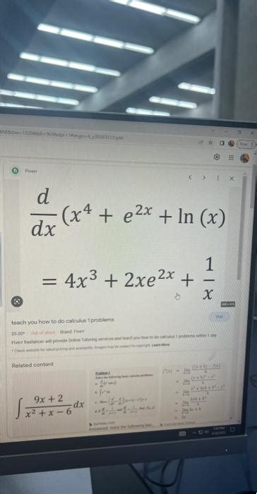 Solved Dxd X4 E2x Ln X 4x3 2xe2x X1∫x2 X−69x 2dx