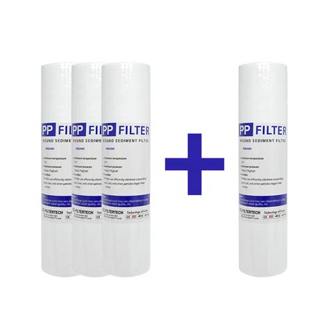31 Ft Pp 250 5 Pp 마이크로필터 Pp 언더세드 침전필터 250mm 5um 4개 1년세트 10인치 언더싱크 녹물제거 제이앤지