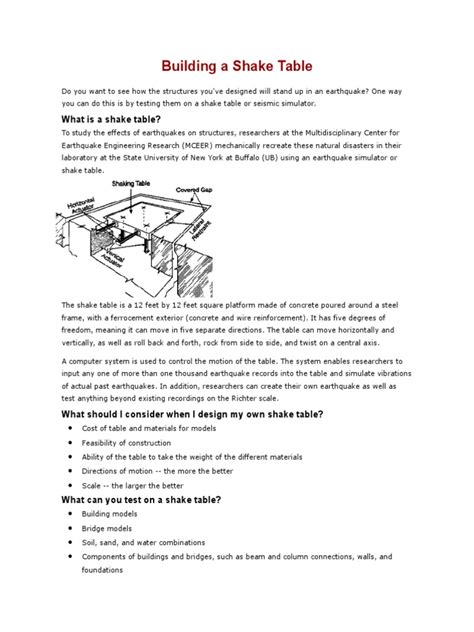 Designing And Testing Earthquake Resistant Structures Using Shake