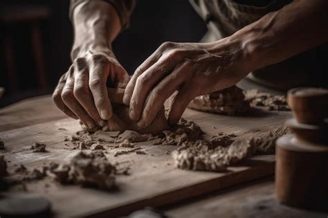 Premium Ai Image Hands Clay Handcraft Artisan Generate Ai