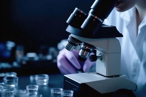 Premium Ai Image Microscope Analyzing Samples In A Laboratory