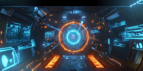 A Futuristic Ai Driven Predictive Cybersecurity Defense System Displaying Glowing Cybernetic