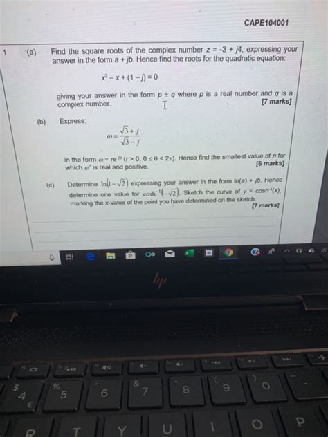 Solved CAPE A Find The Square Roots Of The Complex Chegg