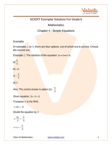 Simple Equations For Class 7 Worksheet With Answers Tessshebaylo
