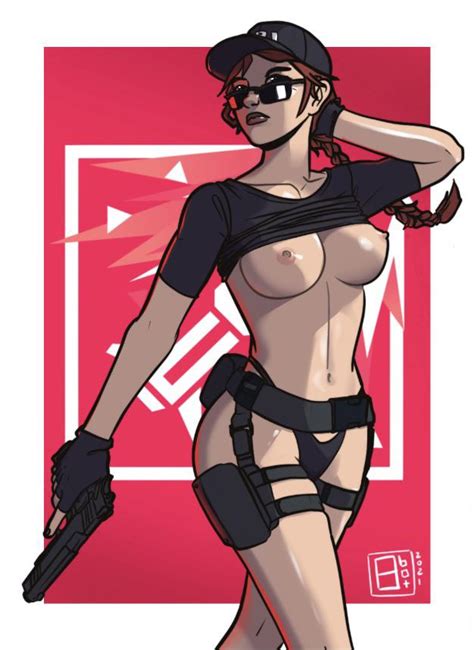 Rule 34 8botfunpunch Ash Rainbow Six Breasts Gun Looking Over Eyewear Looking Over Glasses