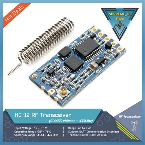 Jual Hc 12 Si4463 433mhz Rf Antenna Communication Uart Interface