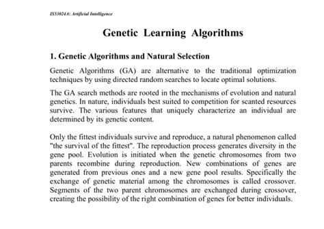 Genetic Algorithms