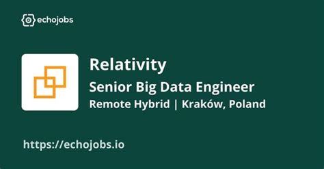Relativity Is Hiring Senior Big Data Engineer Remote Hybrid Kraków