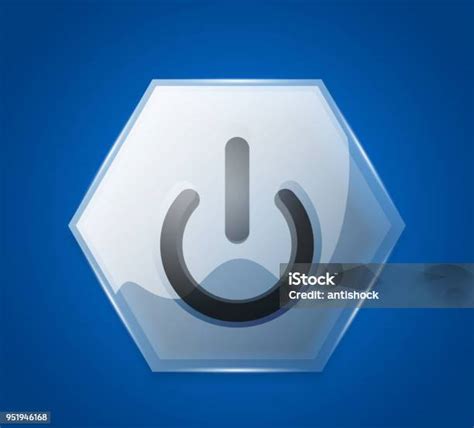 유리 투명 효과 전원 시작 버튼에 아이콘을 벡터 Ui 또는 애플 리 케이 션 심볼 디자인 에 대한 스톡 벡터 아트 및 기타