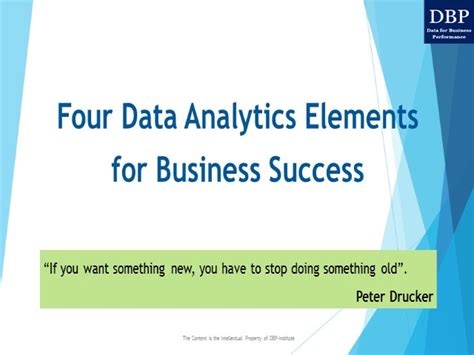 Four Data Analytics Elements For Business Success