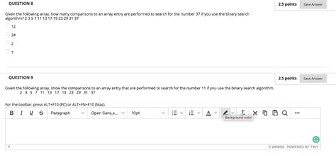 Solved Given The Following Array How Many Comparisons To An