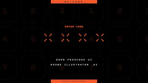 Artstation Door Passcode Ui Hanon Industries Game Assets