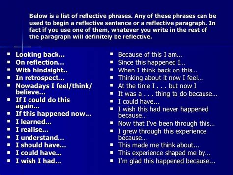Reflective Phrases