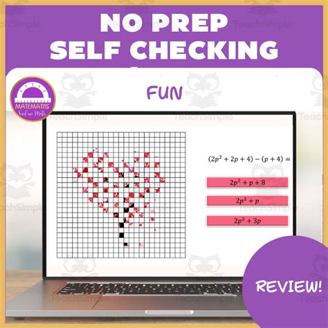 Pixel Art Math Valentine S Day Adding And Subtracting Polynomials By Teach Simple