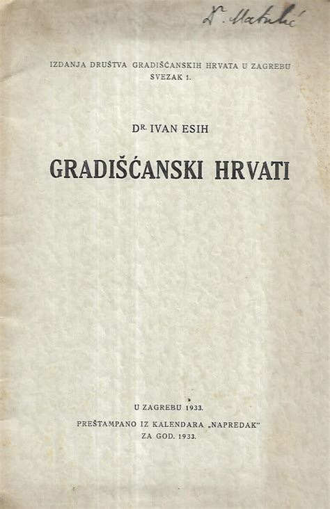 Ivan Esih Gradišćanski Hrvati Crveni Peristil