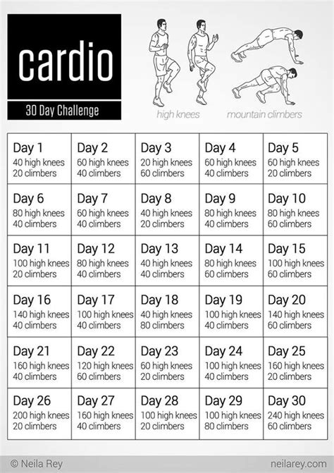 Cardio 30 Day Challenge Workout Plan