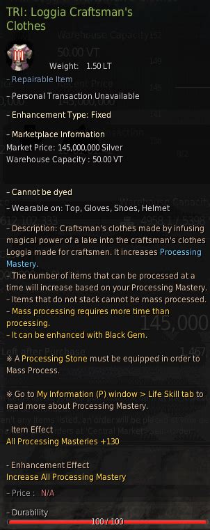 Bdo Life Mastery Series Processing Mastery Grumpyg