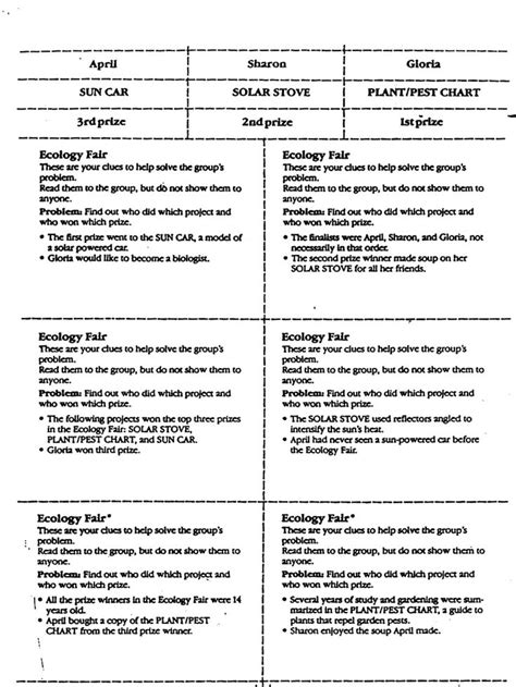 Cooperative Logic Problems Ecology Fair Logic Problems Logic Teaching