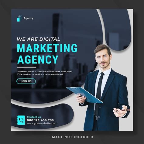 소셜 미디어 게시물 또는 정사각형 배너 템플릿을 위한 디지털 마케팅 프리미엄 Psd 파일