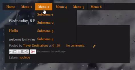 Como Criar Sub Menus No Blogger