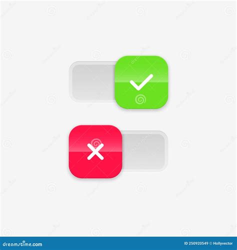 Confirm And Reject Switch Yes And No Toggle Button Vector