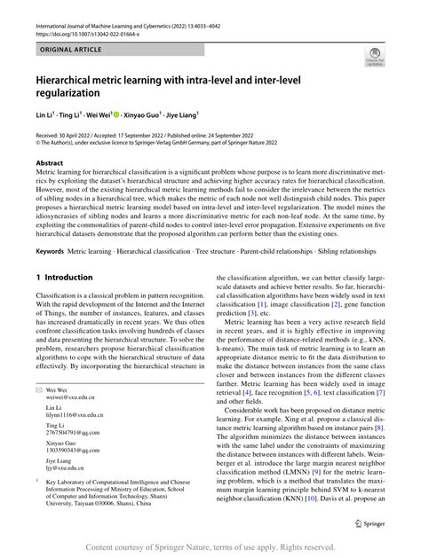 Hierarchical Metric Learning With Intra Level And Inter Level