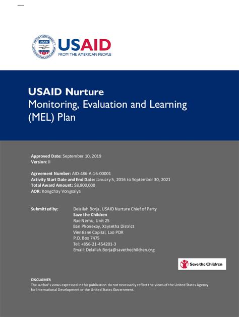 Fillable Online Pdf Usaid Activity Mel Plan Template Fax Email Print