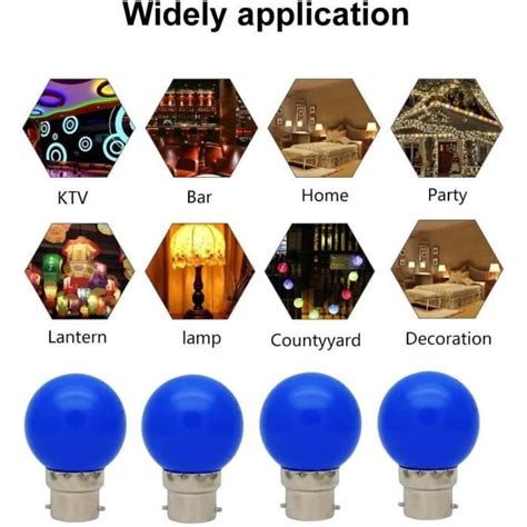 Lot De 10 Ampoules Led B22 2W Ampoule Écoénergétique Colorée Couleur Ampoule De Noël Ampoules