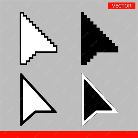 Premium Vector Black And White Arrow Pixel And No Pixel Mouse Cursors