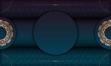 빈티지 골드 장식과 로고 또는 텍스트를위한 공간이있는 파란색 그라데이션 배너 0명에 대한 스톡 벡터 아트 및 기타 이미지 0명 곡선 그라데이션 Istock