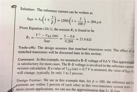Solved Design A Two Transistor Current Source To Meet A Set