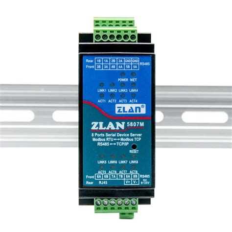 Iot Automation Control 8 Serial Ports Rs485 Din Rail Modbus Gateway Json Mqtt Serial Server To
