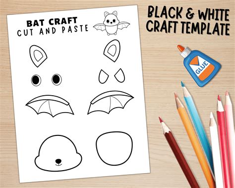 Bat Craft Printable Template Halloween Craft Bat Coloring Page Build