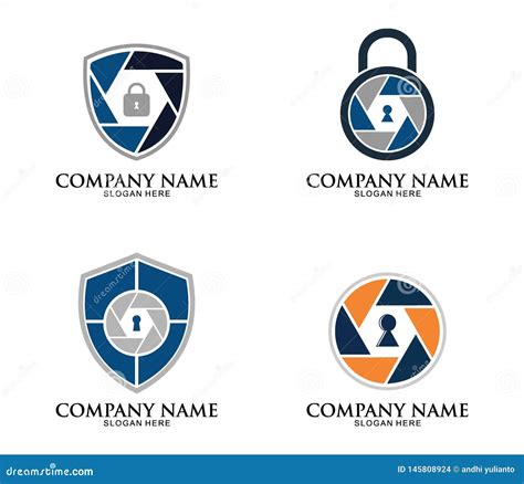 Security And Defense System Icon Vector Logo Design Template Stock