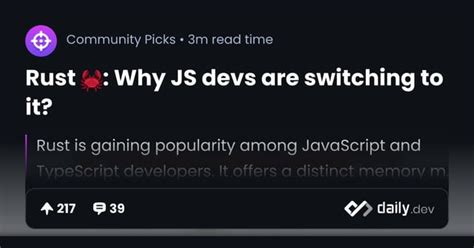 rust 🦀 why js devs are switching to it r rust