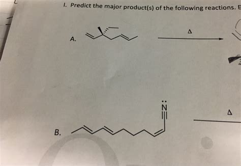 Solved Predict The Major Product S Of The Following