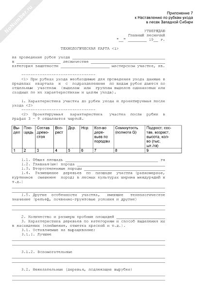 Технологическая карта участка отведенного под рубки ухода в лесничестве 2022 рекомендуемый