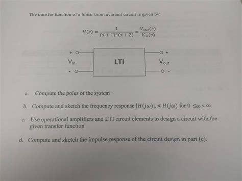 Solved The Transfer Function Of A Linear Time Invariant