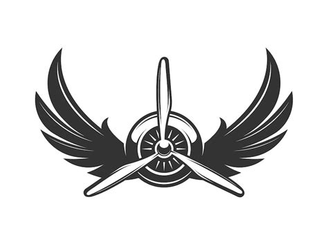 Premium Vector Aviation Logo Aviator Symbols In Monochrome Style
