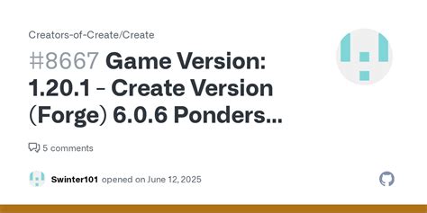 Game Version 1201 Create Version Forge 606 Ponders Crashing