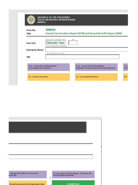 Firb Form No 3000asyyyyiparbe Name Annual Tax Incentives