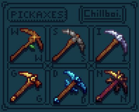Here Are Some Pickaxe Sprites For My Not Finished Texture Pack R Zachsminecrafttexture