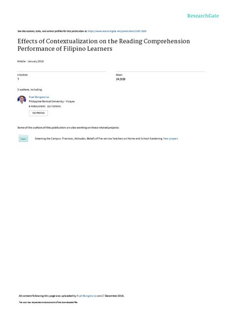 Contextualized Learning Pdf Constructivism Philosophy Of Education Teaching Method
