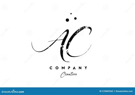 Handwritten Vintage Ac Alphabet Letter Logo Icon Combination Design