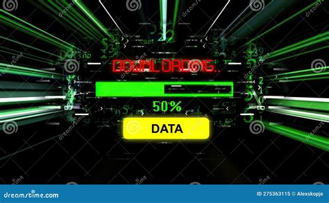 Data Loading Progress Bar On The Screen Stock Image Image Of Coding